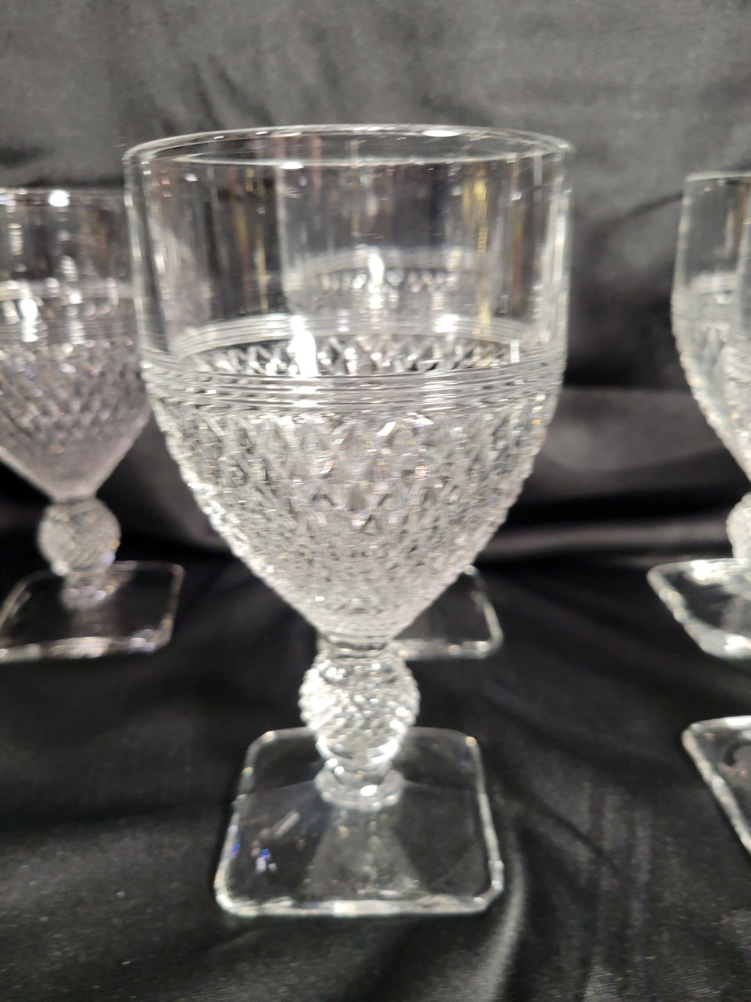 Set of 6 Cambridge Mt.vernon Pattern Water Glass Goblet Footed - Etsy