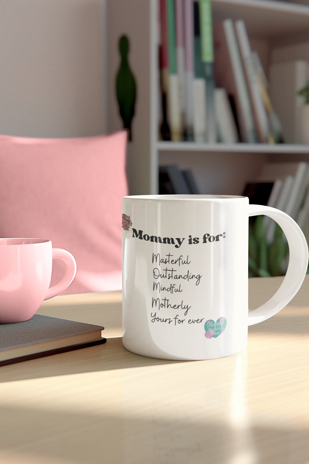 Handmade Mama Tea Mug - Minimalist Family Coffee Mug - Customized Large ...