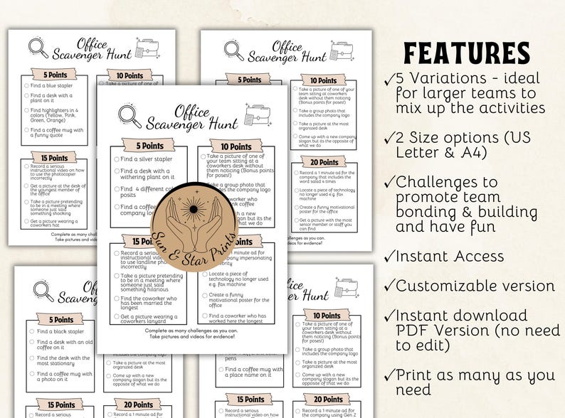 Office Scavenger Hunt: Team Building Activity - Holiday Party (editable ...