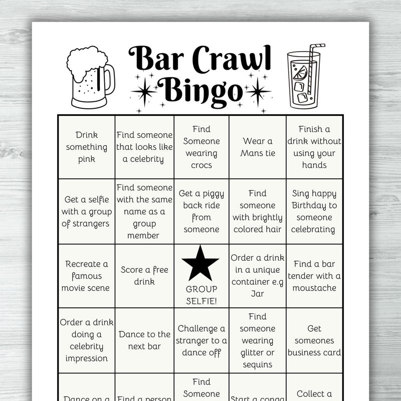 Pub Bingo Template - Etsy UK