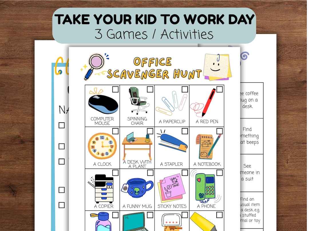 Take Your Kid to Work Day: Office Scavenger Hunt & Bingo (printable) - Etsy