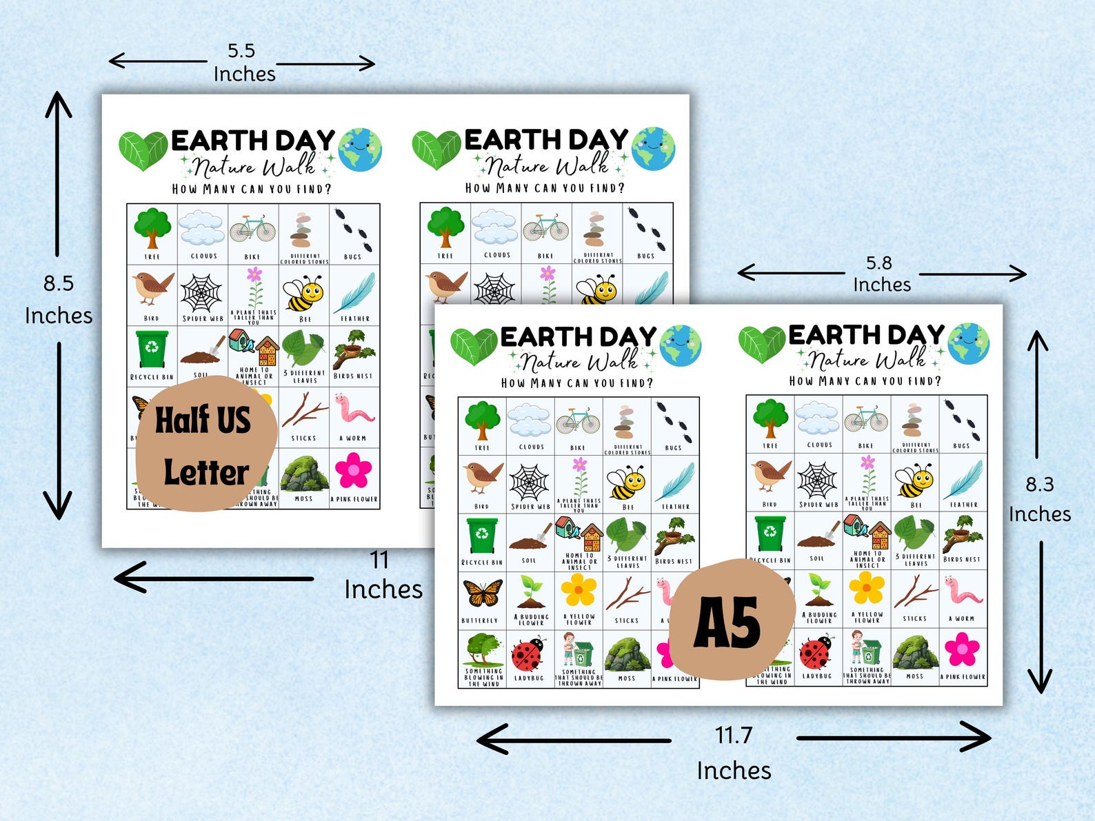 Earth Day Nature Walk Activity - Scavenger Hunt & Bingo Style Game ...