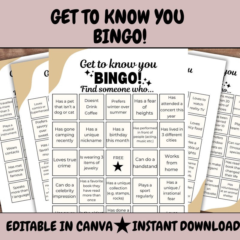 Getting to Know You Bingo - Etsy