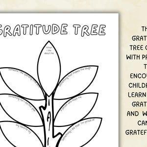 Gratitude Tree Thanksgiving Activity for Kids Printable and Editable ...