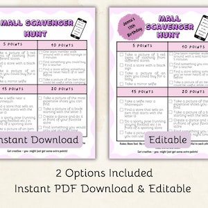 Mall Scavenger Hunt Game – Printable Activity for Tweens and Teens ...