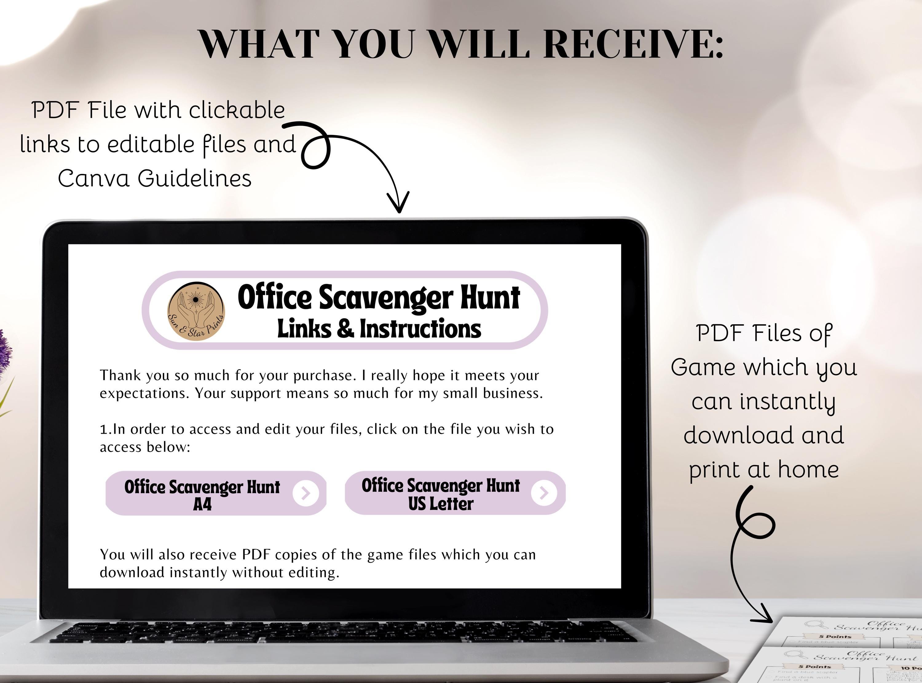 Office Scavenger Hunt: Team Building Activity - Holiday Party (editable PDF Download) - Etsy