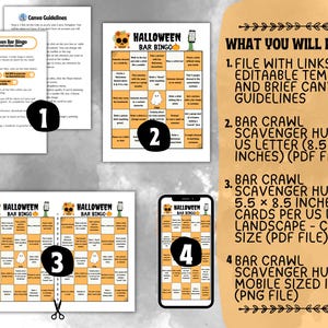 Halloween Bar Crawl Bingo Scavenger Hunt Adult Game Printable Digital ...