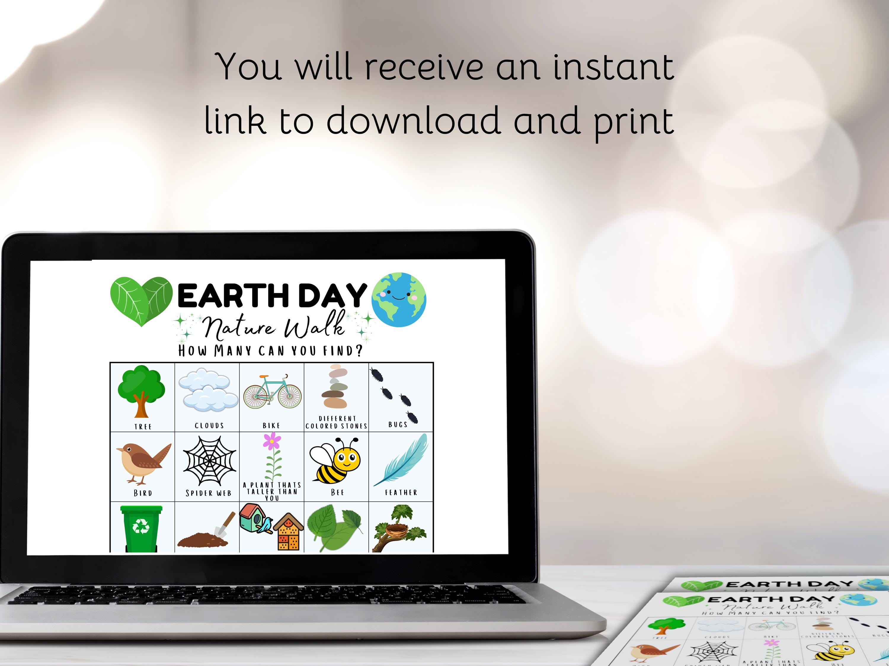 Earth Day Nature Walk Activity - Scavenger Hunt & Bingo Style Game ...