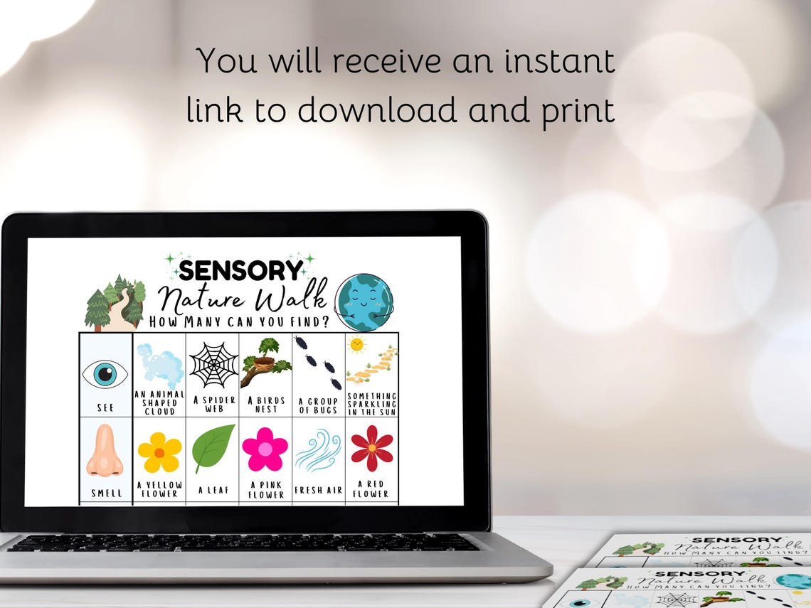 Sensory Nature Walk Scavenger Hunt: Outdoor Activity for Kids (PDF) - Etsy