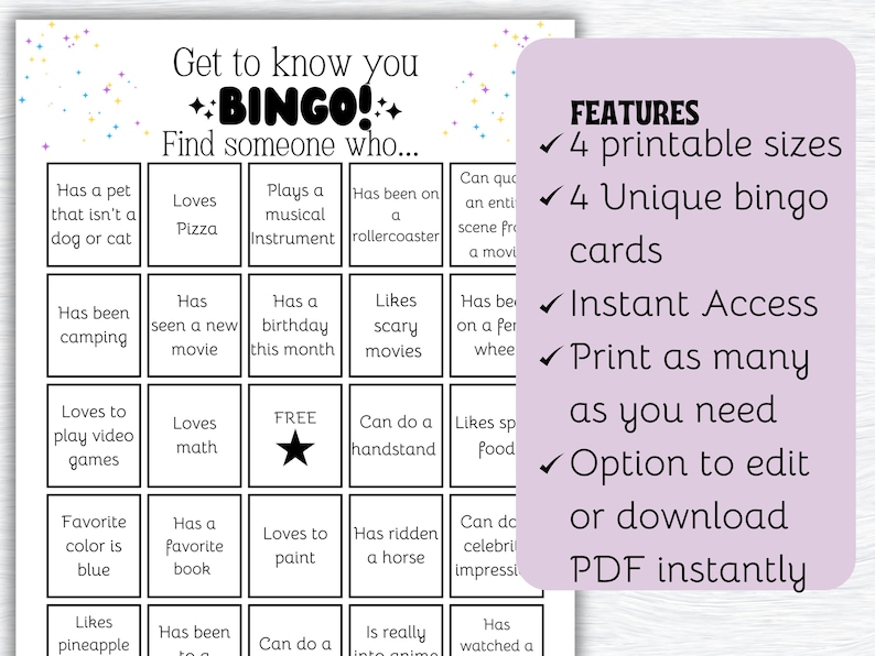 Teen Icebreaker Bingo Game: Fun School or Youth Group Activity ...