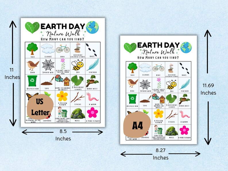 Earth Day Nature Walk Activity - Scavenger Hunt & Bingo Style Game ...