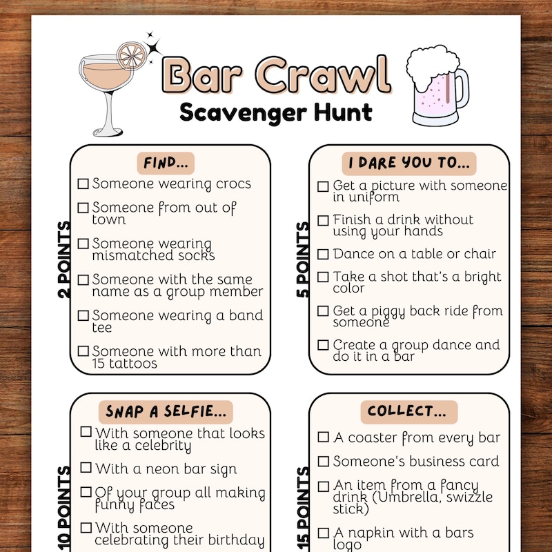 Adult Scavenger Hunt 21 Birthday - Etsy