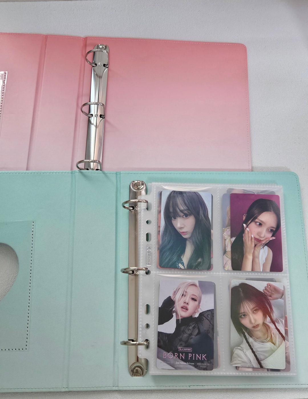 Kpop A5 Gradient Heart Cutout Photocard Binder | 4 Pocket Single Side ...