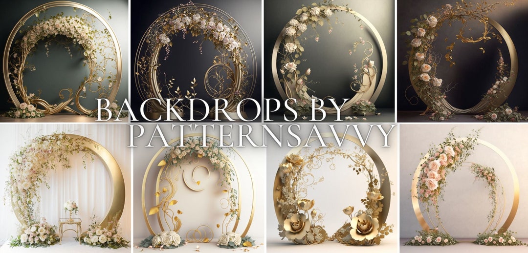 10 Golden Arc Digital Backdrops Wedding Backdrop Overlays - Etsy