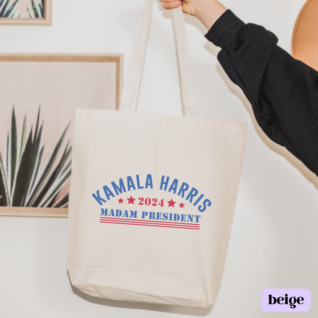 Kamala Harris 2024 Tote Bag, Madam President Tote Bag, Vote Kamala Walz ...
