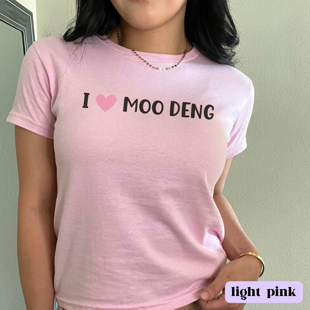 I Love Moo Deng Baby Tee, Moo Deng Shirt, Moo Deng Fan Club, Meme Shirt ...