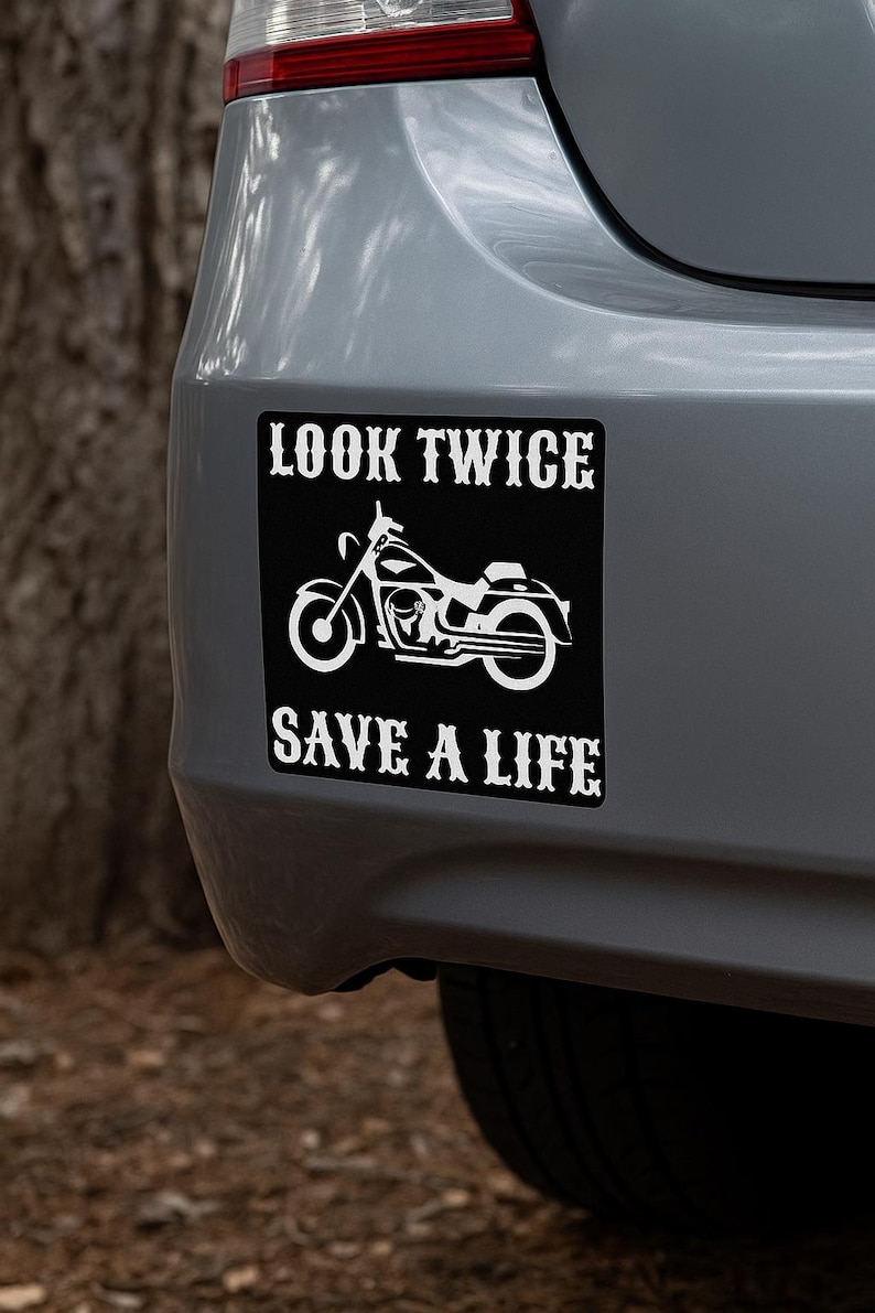 Car Magnet, Look Twice Save a Life Motorcycle Biker Support, Awareness ...