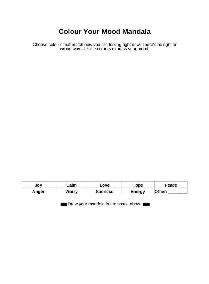Colour Your Mood Mandala | Art Therapy Worksheet (3 Page PDF Download ...