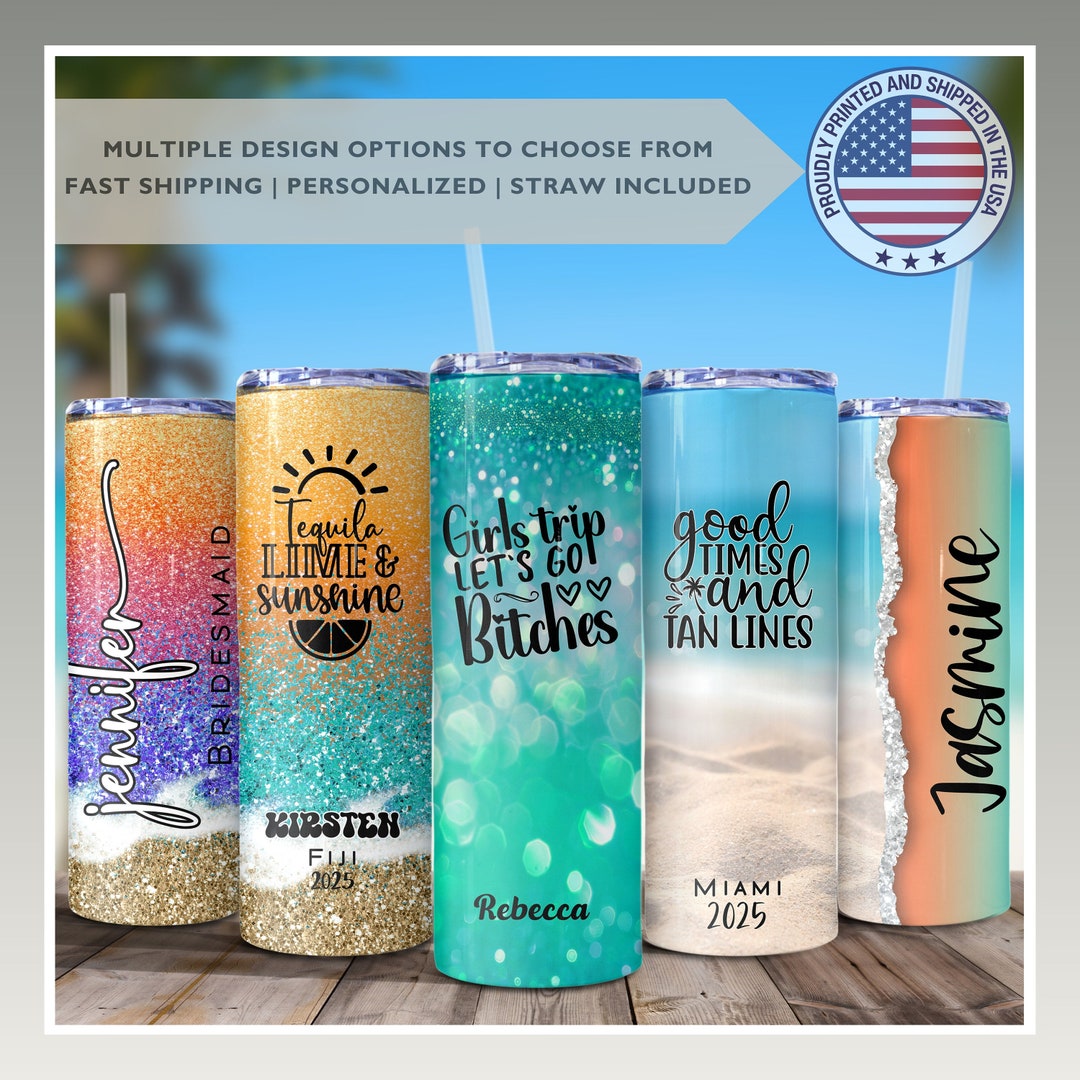 Custom Girls Trip Tumblers, Personalized Vacation Tumbler Gifts ...