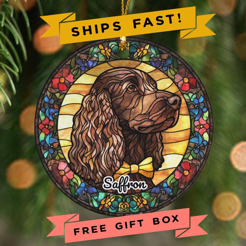 Spaniel Glass Ornament - Etsy