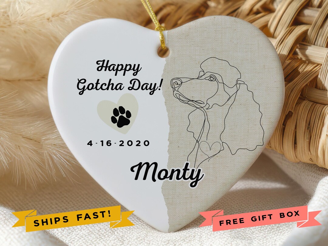 Poodle Heart Ornament Personalized With Name & Gotcha Day - Etsy