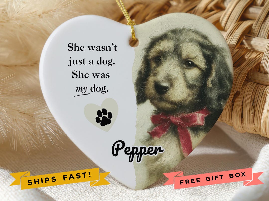 Cockapoo Memorial Heart Ornament – Personalized Porcelain Dog Loss ...