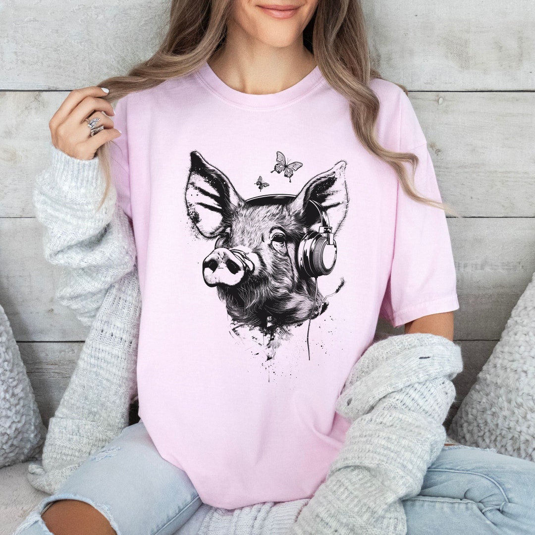 Graphic Pig T-shirt, Farm Animals Tee, Country Shirt,funny Animal Shirt ...