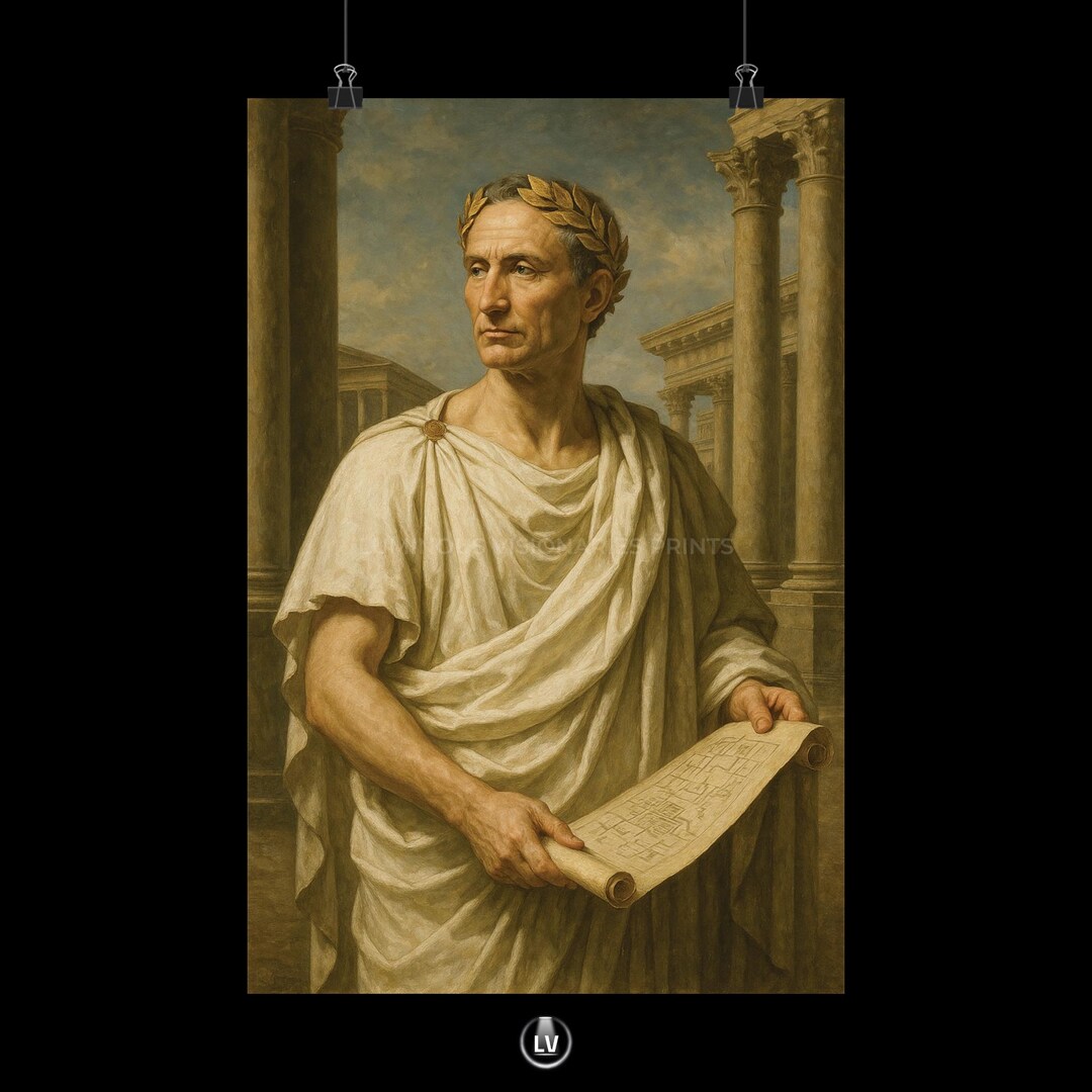 Vertical Poster, Julius Caesar Portrait Wall Art, Matte Print for ...