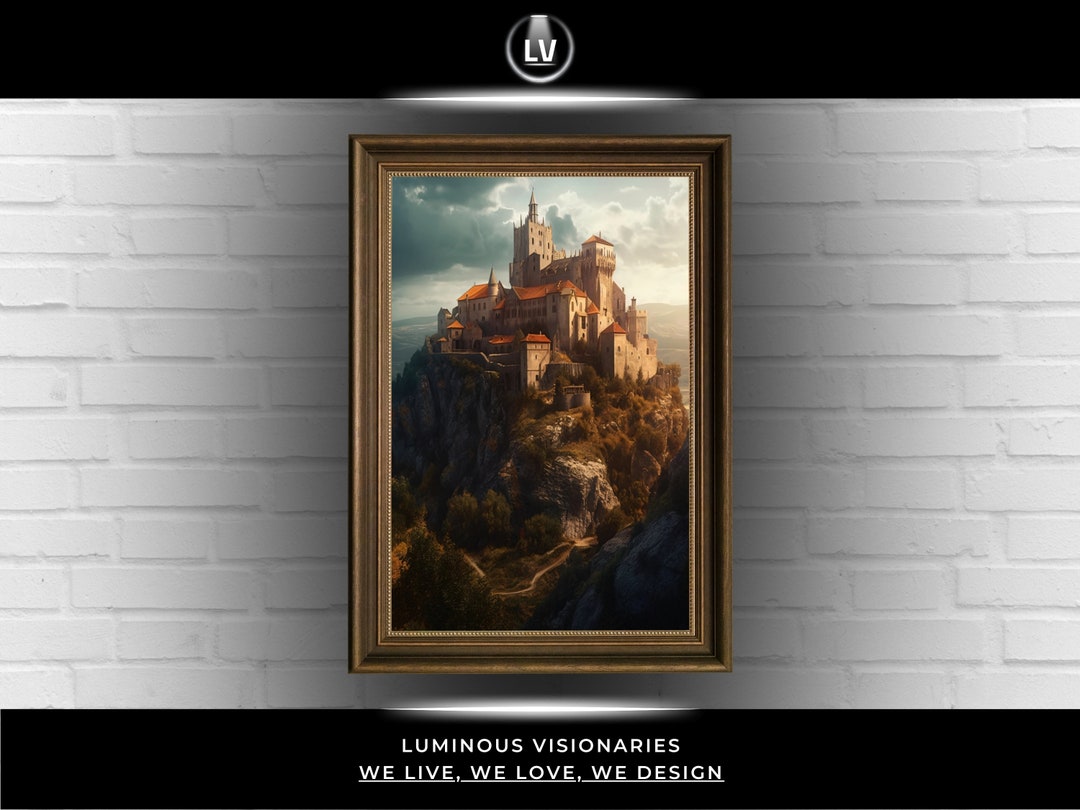 Medieval Wall Art, Medieval Castle View Painting Wall Art, Medieval ...