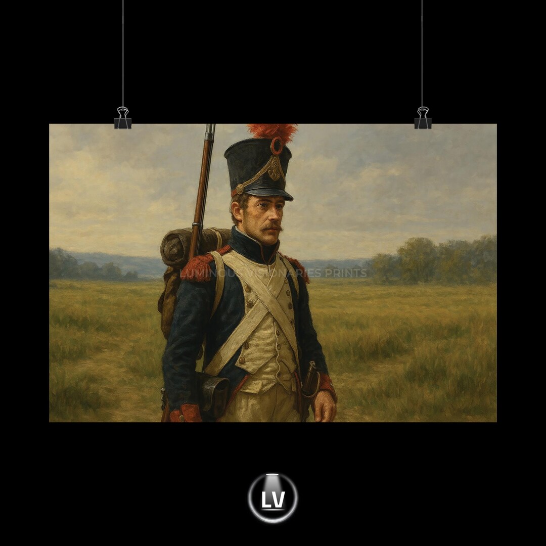 Napoleonic Line Infantry Soldier Art Print, Matte Horizontal Poster ...