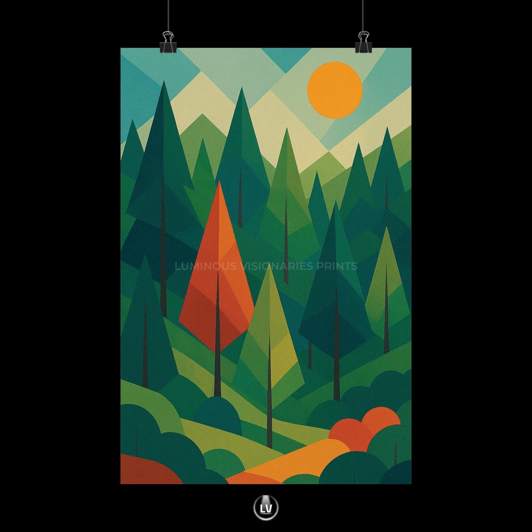 Nature-inspired Matte Vertical Posters, Forest Art Print, Modern Wall ...