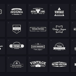 100 Vintage Vector Logo Templates 1, AI, EPS, PSD, Editable Logo Badges ...