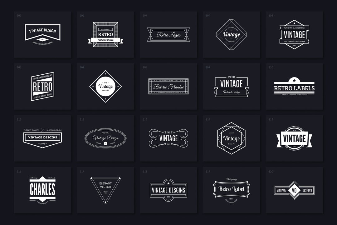 20 Vintage Vector Logo Templates 6, AI, EPS, PSD, Editable Logo Badges ...