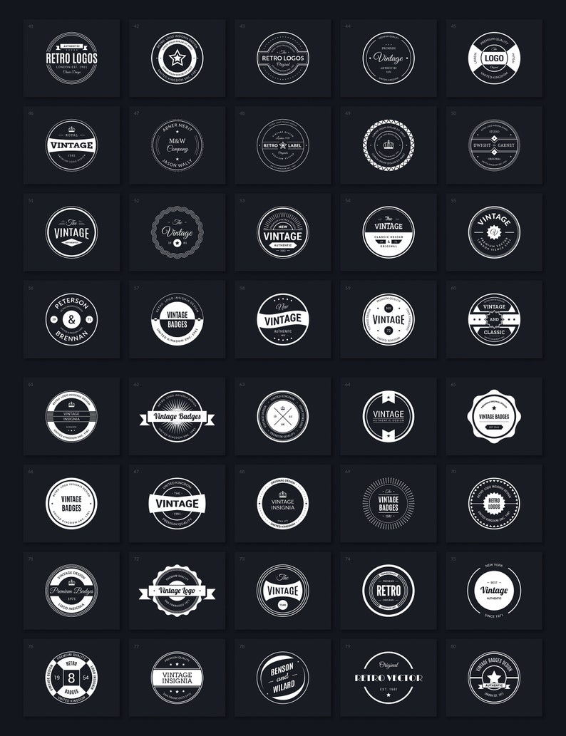 200 Retro Vector Badge Templates, AI, EPS, PSD, Editable Sticker Badge ...