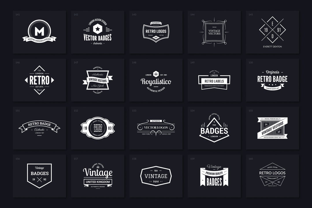 20 Vintage Vector Logo Templates 8, AI, EPS, PSD, Editable Logo Badges ...