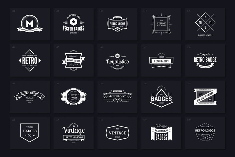 20 Vintage Vector Logo Templates 8, AI, EPS, PSD, Editable Logo Badges ...