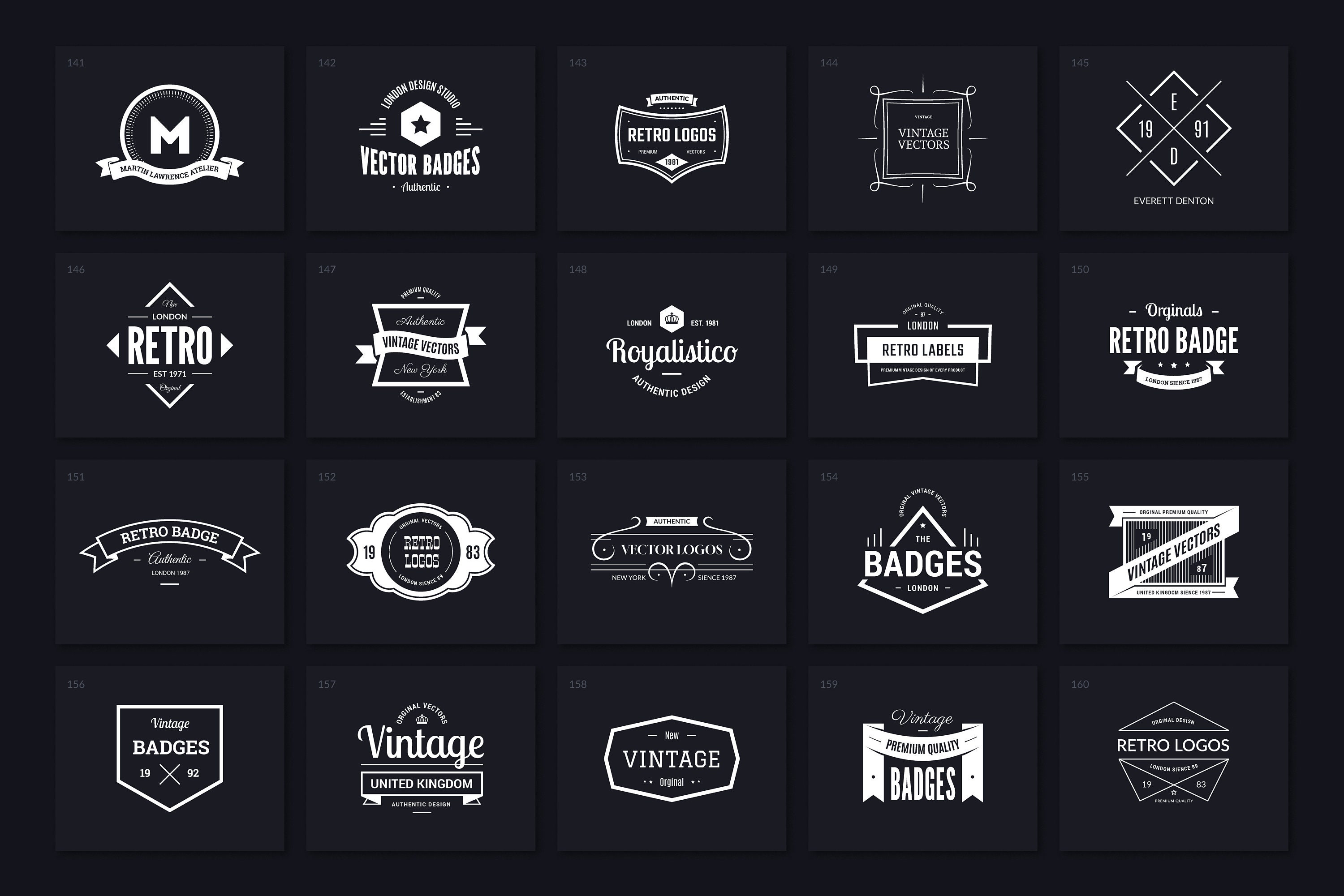 20 Vintage Vector Logo Templates 8, AI, EPS, PSD, Editable Logo Badges ...