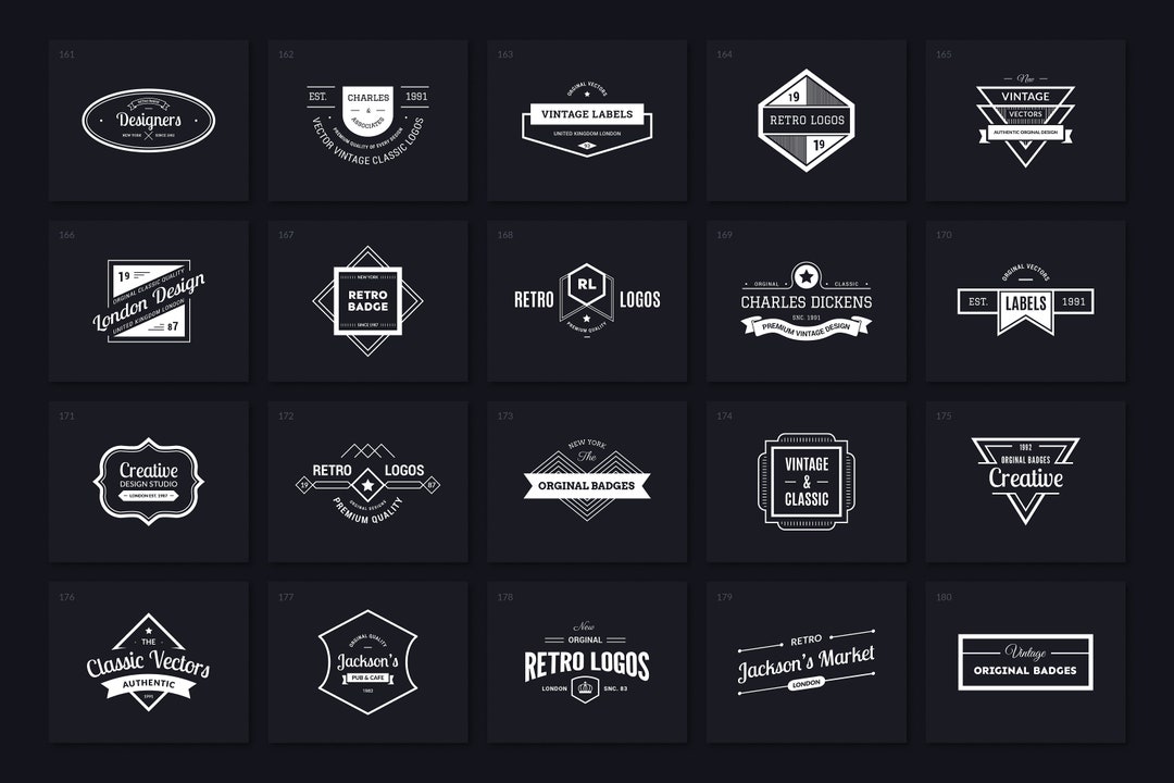 20 Vintage Vector Logo Templates 9, AI, EPS, PSD, Editable Logo Badges ...