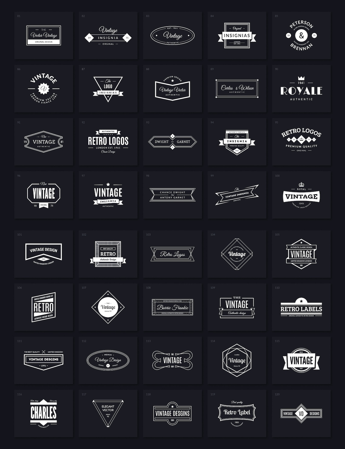 200 Vintage Vector Logo Templates, AI, EPS, PSD, Editable Logo Badges ...