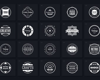 20 Retro Vector Badge Templates 1, AI, EPS, PSD, Editable Sticker ...