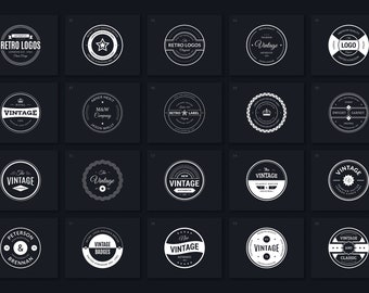 20 Vintage Vector Logo Templates 2, AI, EPS, PSD, Editable Logo Badges ...