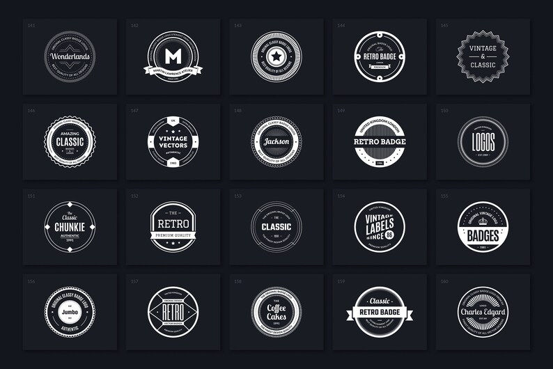 20 Retro Vector Badge Templates 8, AI, EPS, PSD, Editable Sticker ...