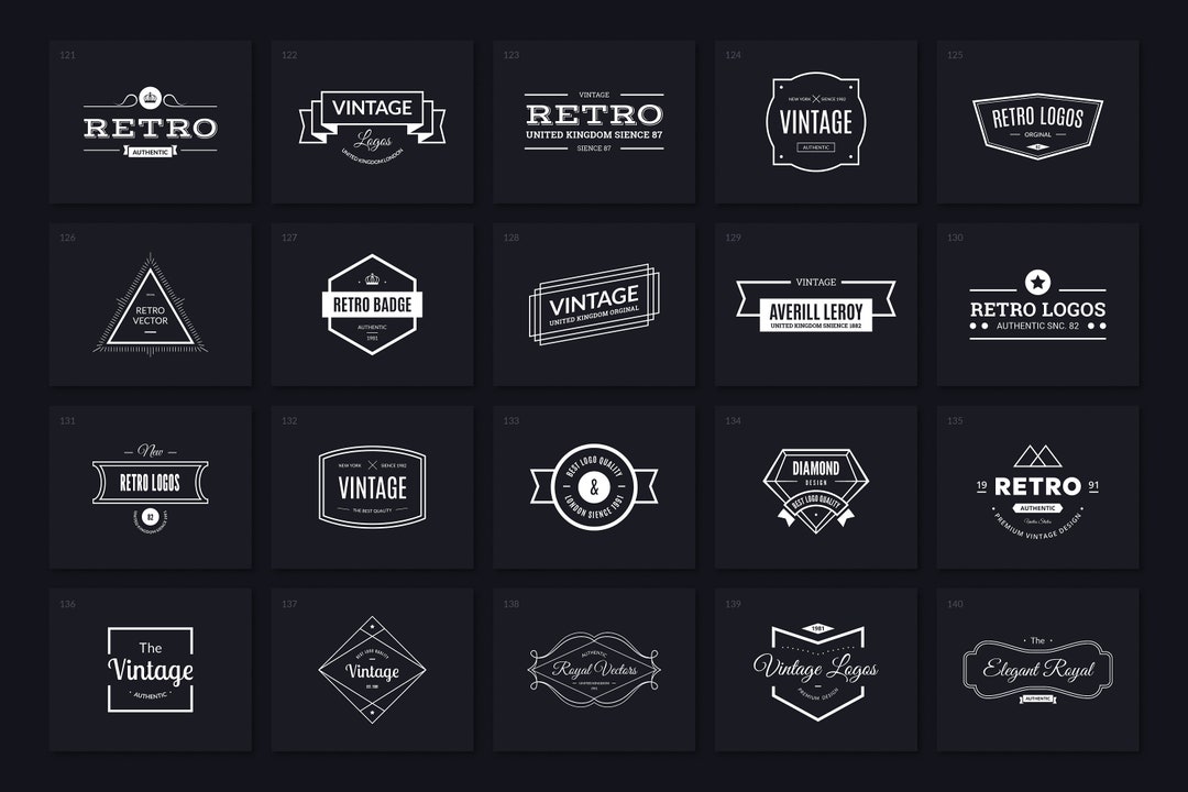 20 Vintage Vector Logo Templates 7, AI, EPS, PSD, Editable Logo Badges ...