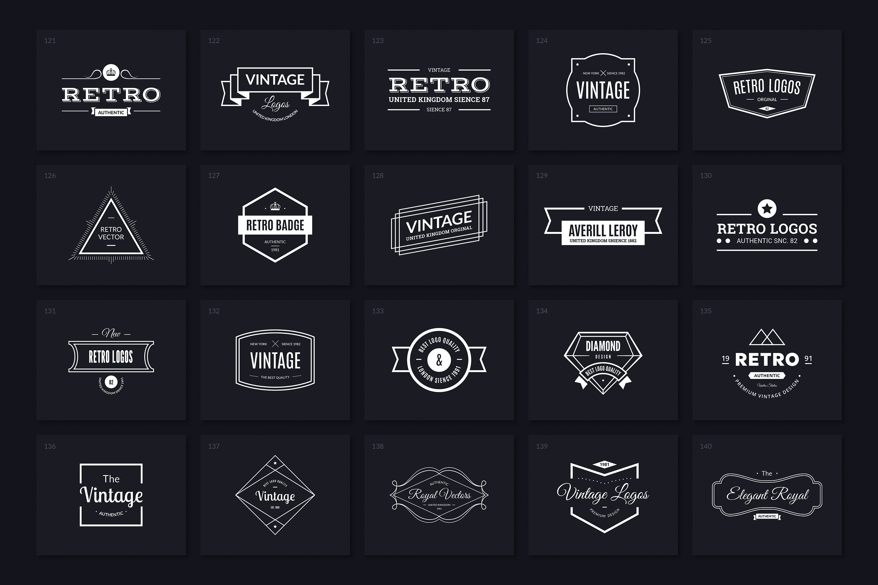 20 Vintage Vector Logo Templates 7, AI, EPS, PSD, Editable Logo Badges ...