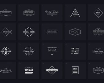 20 Vintage Vector Logo Templates 4, AI, EPS, PSD, Editable Logo Badges ...