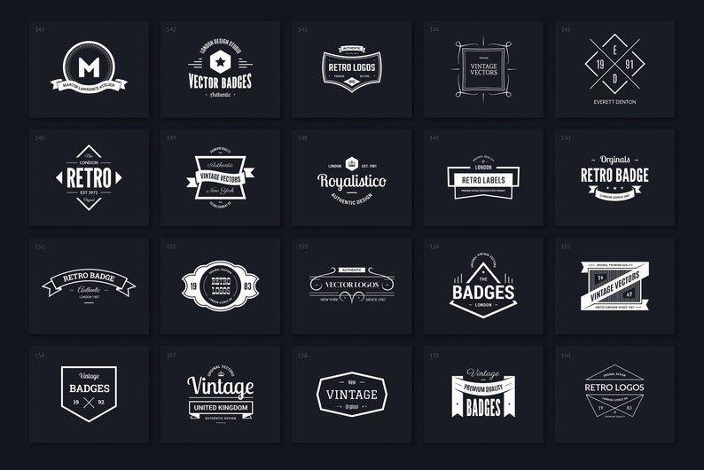 20 Vintage Vector Logo Templates 8, AI, EPS, PSD, Editable Logo Badges ...