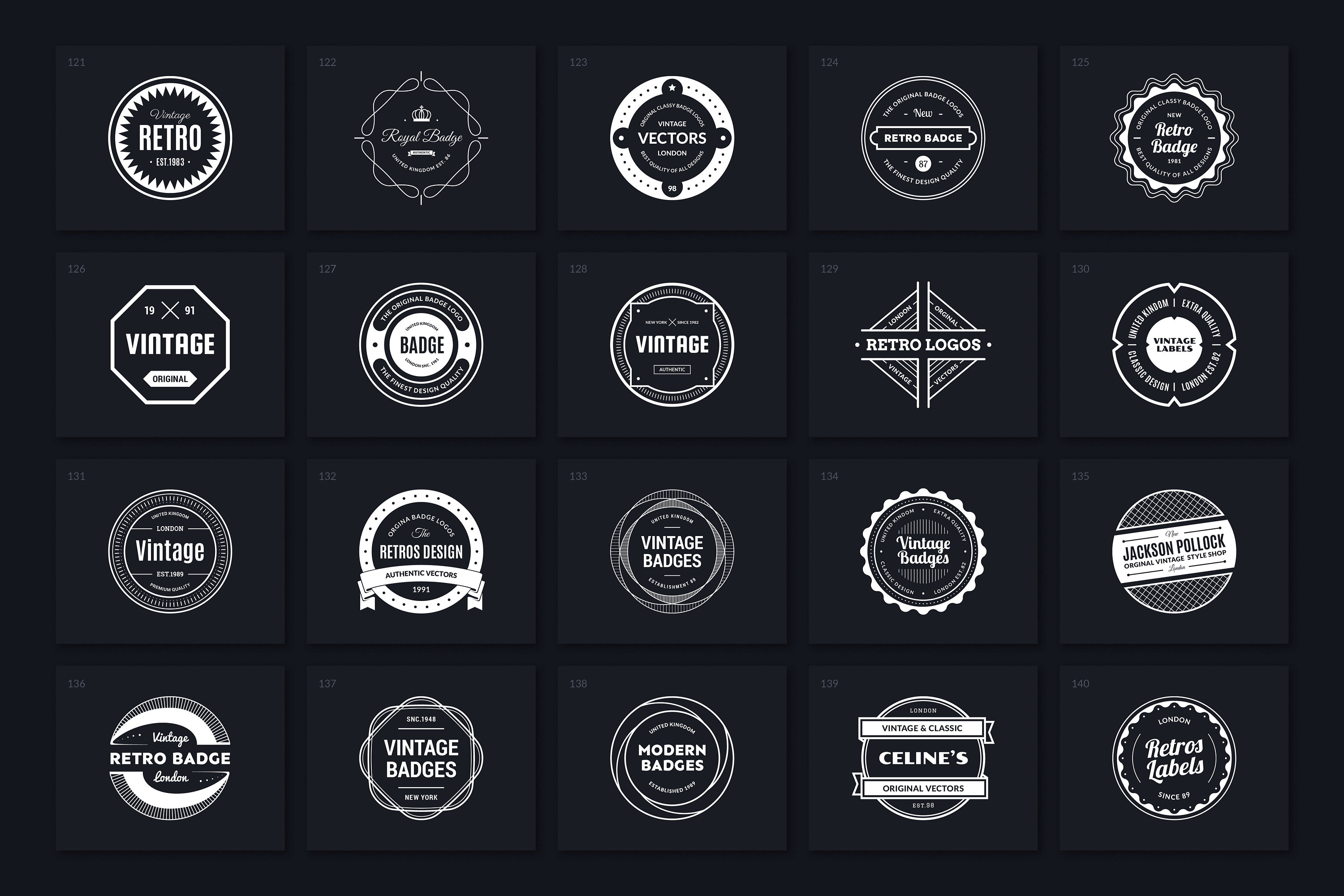 20 Retro Vector Badge Templates 7, AI, EPS, PSD, Editable Sticker ...