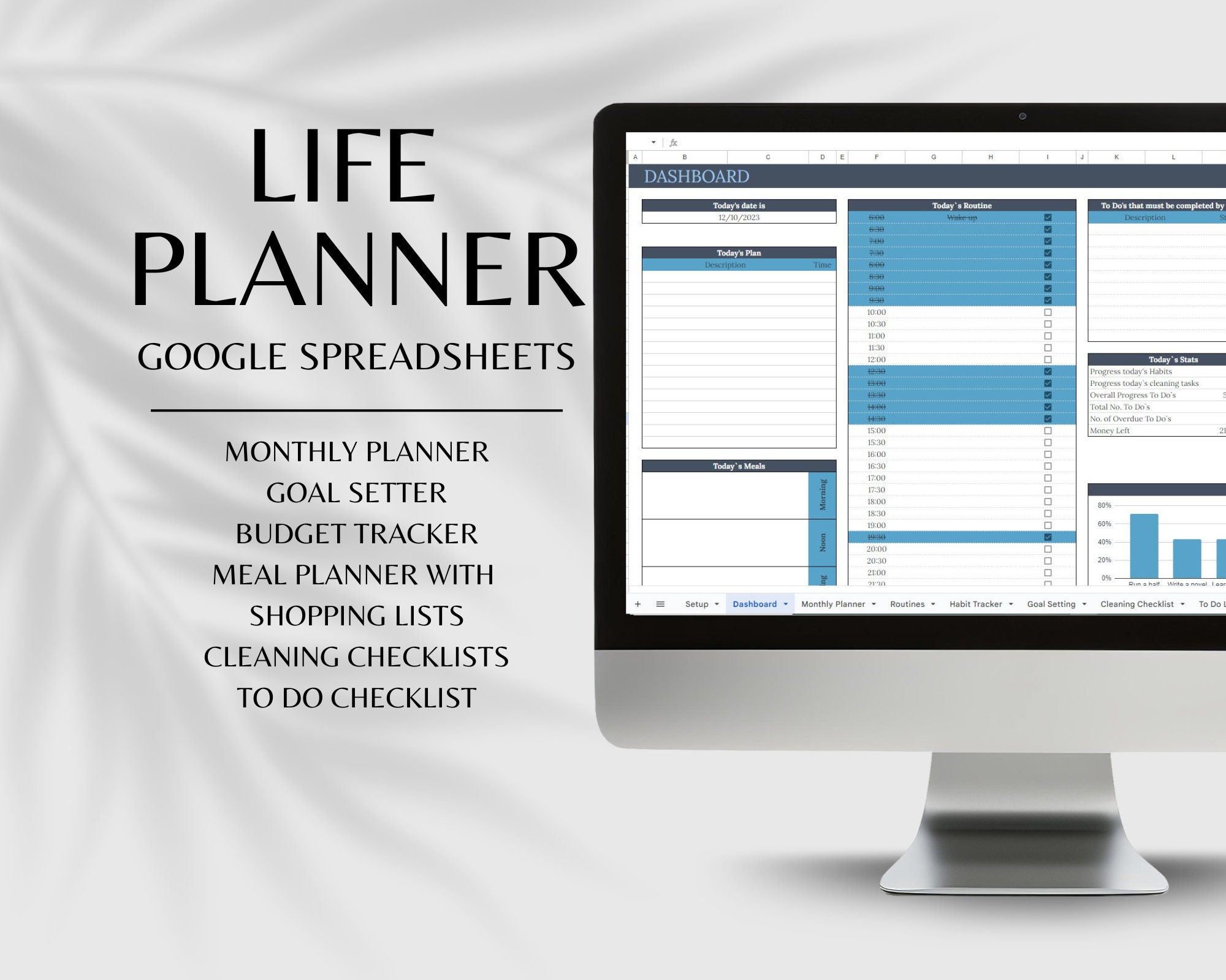 Google Sheets Template Spreadsheet Google Sheets Adhd - Etsy