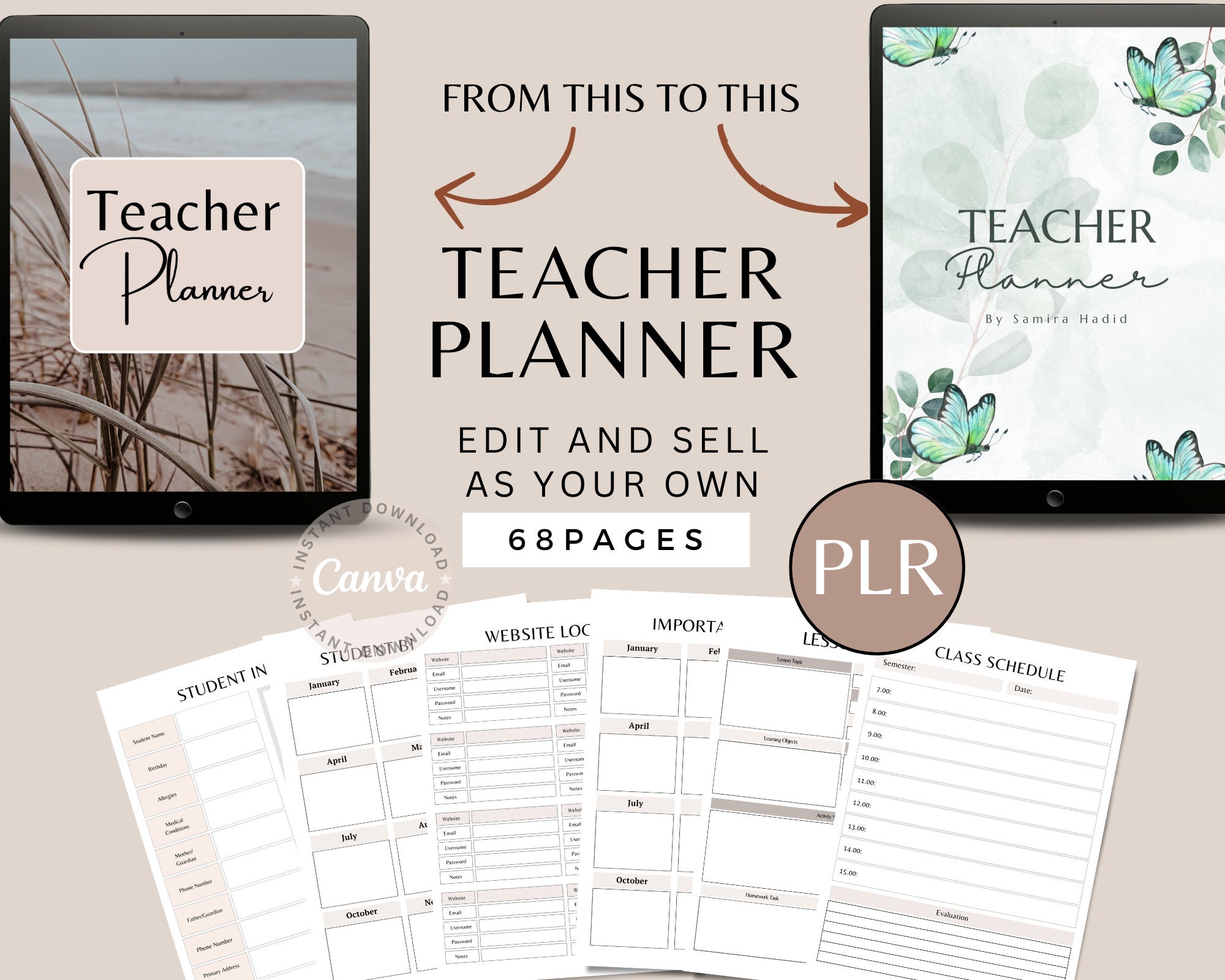 Digital Teacher Planner | Teacher Binder | Digital Teacher Stickers ...