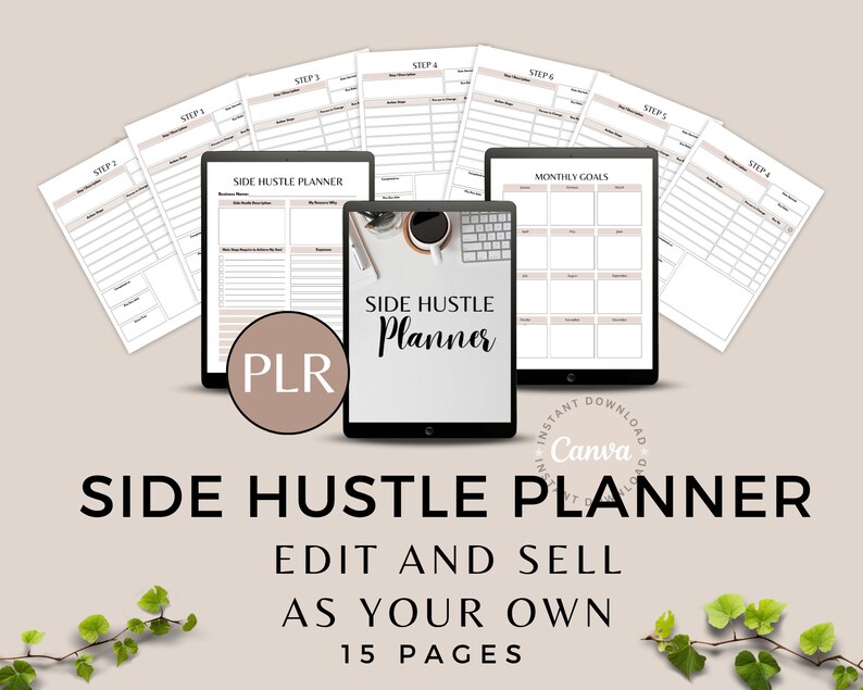 Canva Template Lead Magnet Side Hustle Planner PLR Template Plr Ebook ...